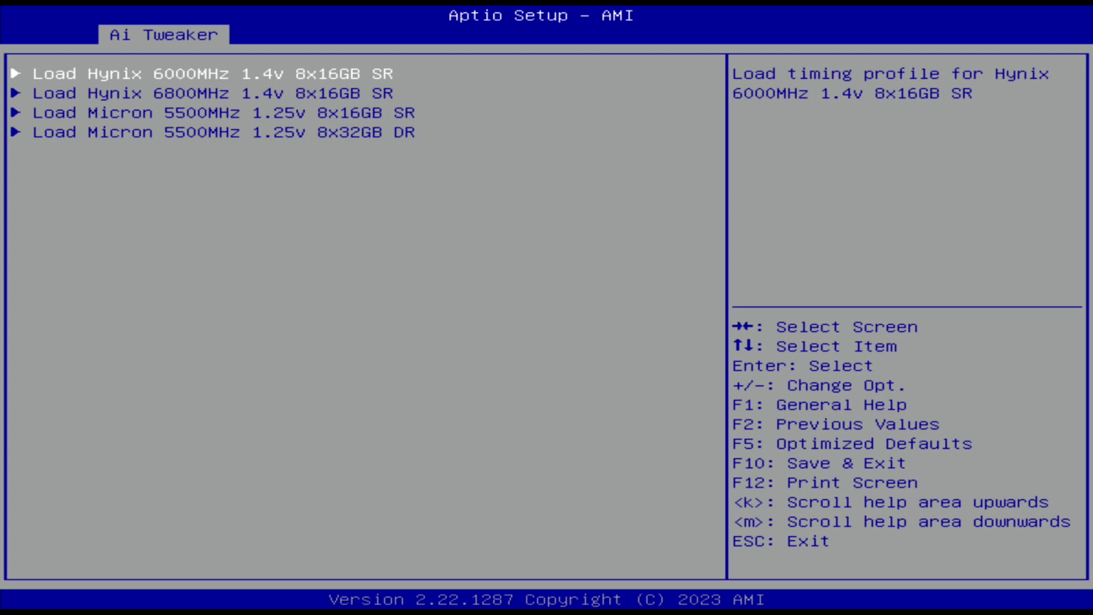 ASUS Memory Presets - SkatterBencher
